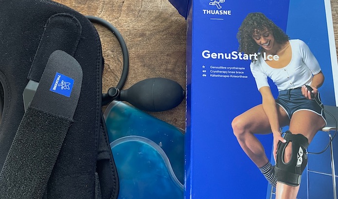 Premier essai de la genouillère de cryothérapie Thuasne GenuStart Ice ...